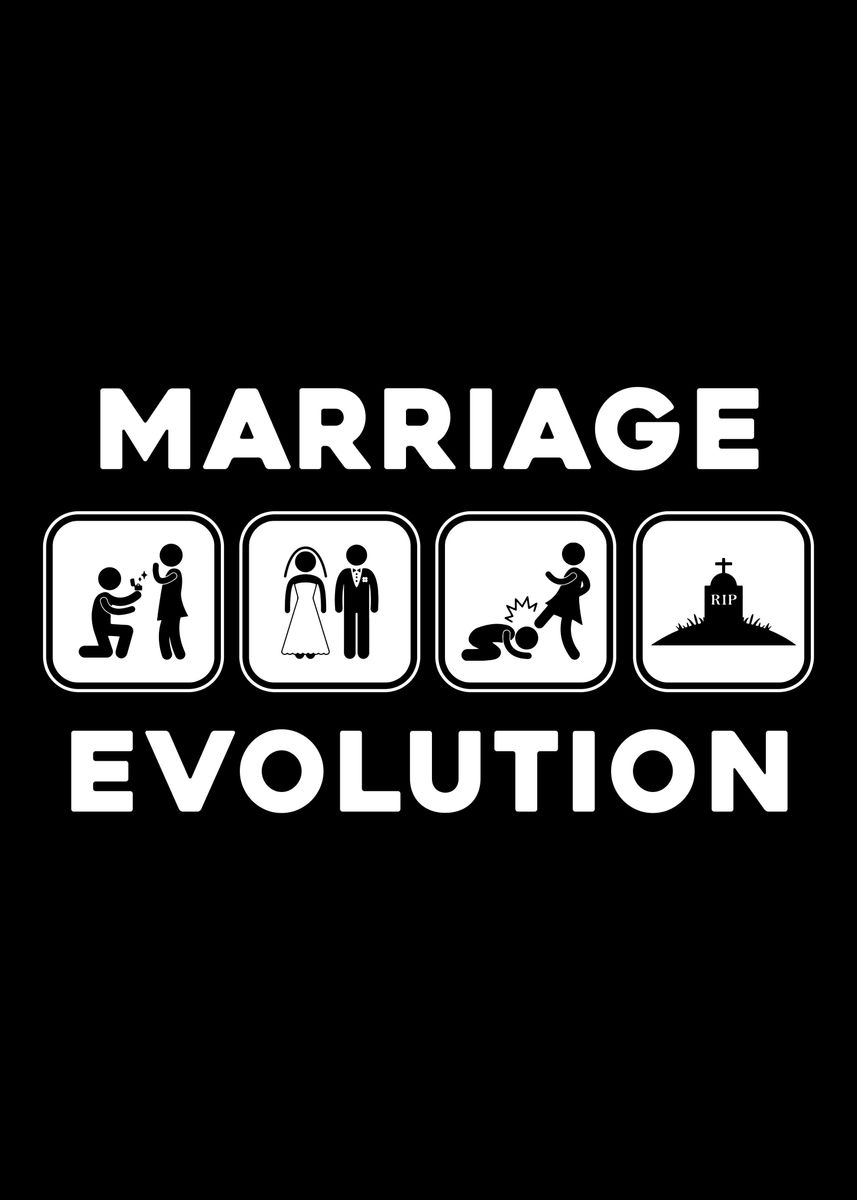 'Marriage Evolution' Poster, picture, metal print, paint by Cooldruck ...