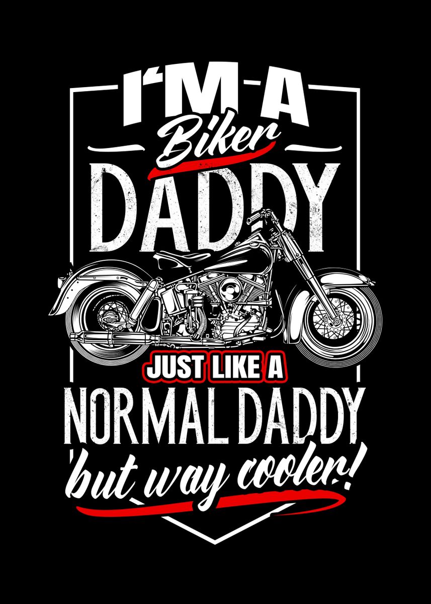 'Cool Biker Dad' Poster by Foxxy Merch | Displate