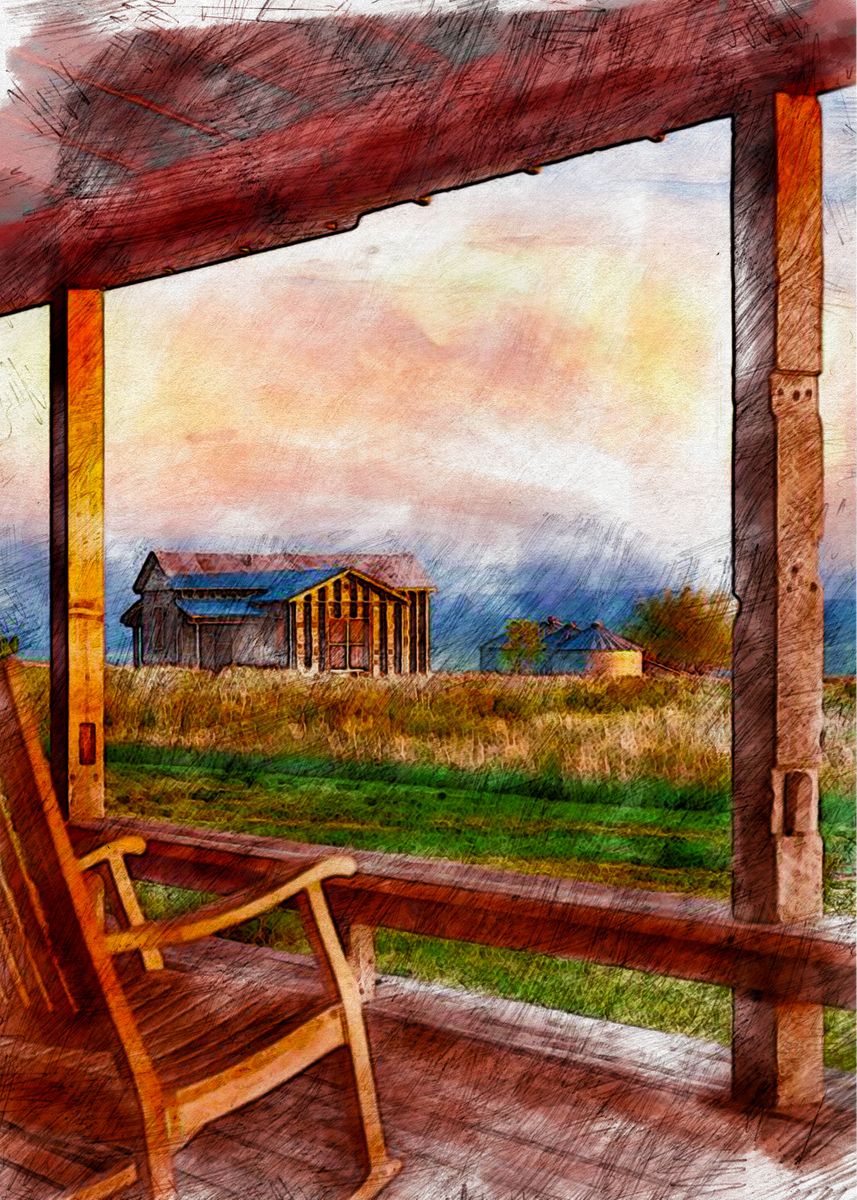 'Front Porch View ' Poster, picture, metal print, paint by ISAAC ...