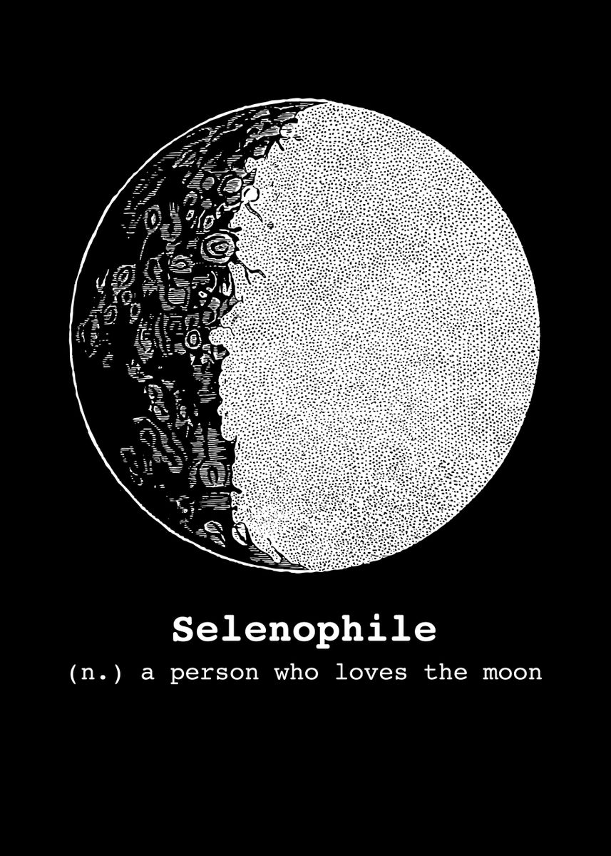 'Selenophiles Love The Moon' Poster, picture, metal print, paint by ...