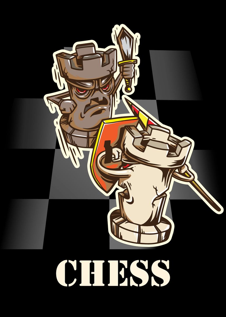 'Chess Pieces Checkmate' Poster, picture, metal print, paint by Sascha ...