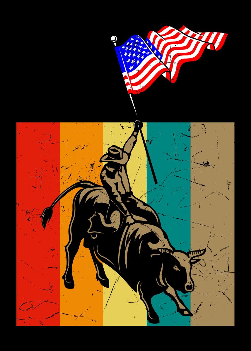 'Cowboy Rodeo Western' Poster by bobbyMC | Displate