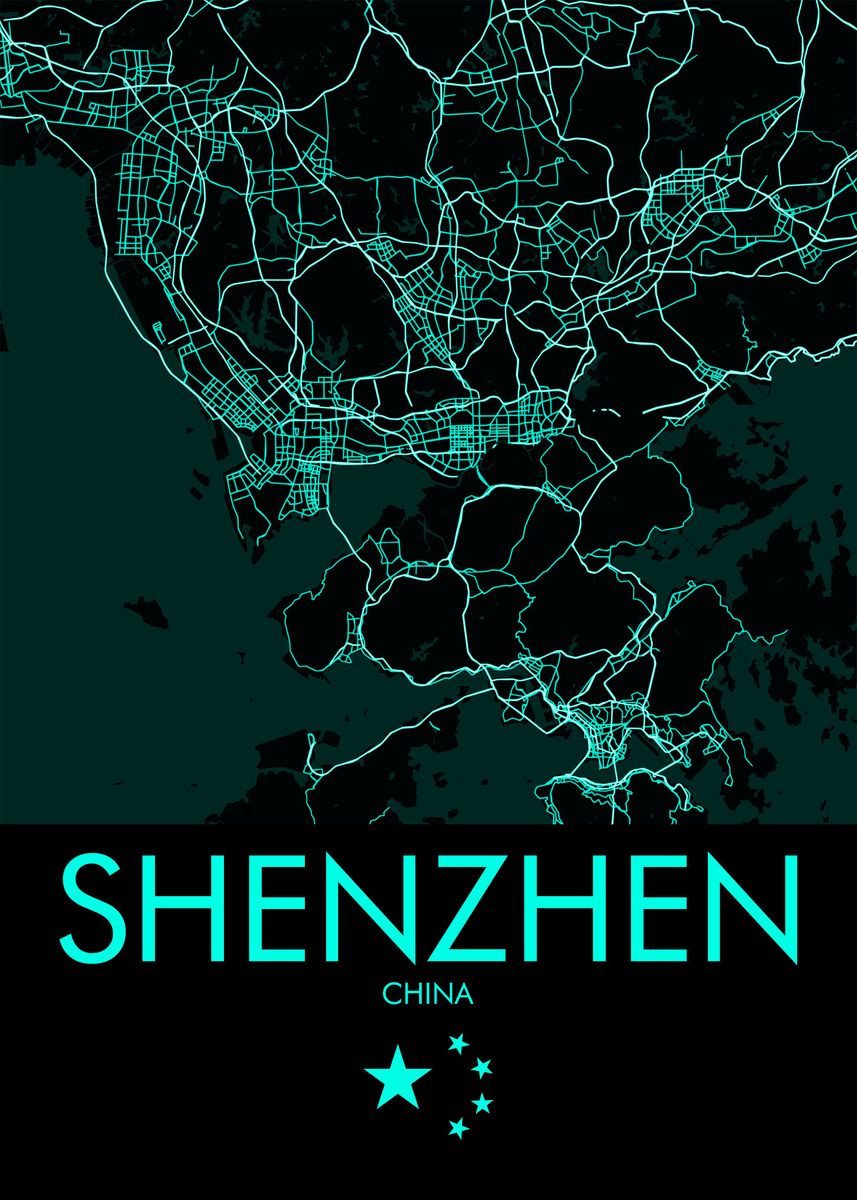 'SHENZHEN CHINA' Poster, picture, metal print, paint by Atomic Chinook ...