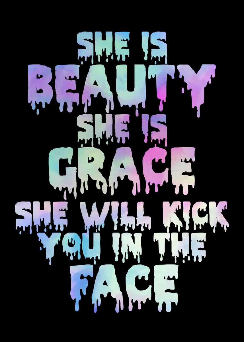 'Funny Pastel Goth Text Art' Poster, picture, metal print, paint by ...