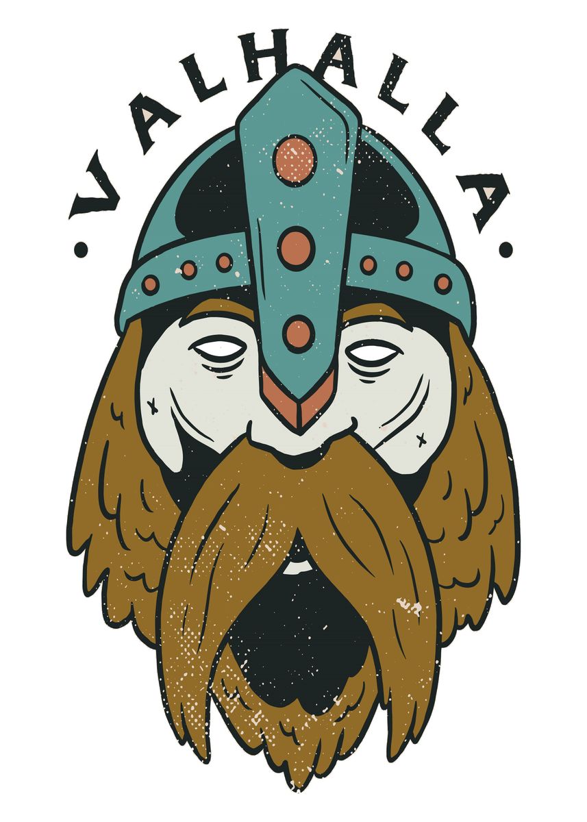 'VALHALLA VIKING FACE' Poster by Tim Hinz | Displate