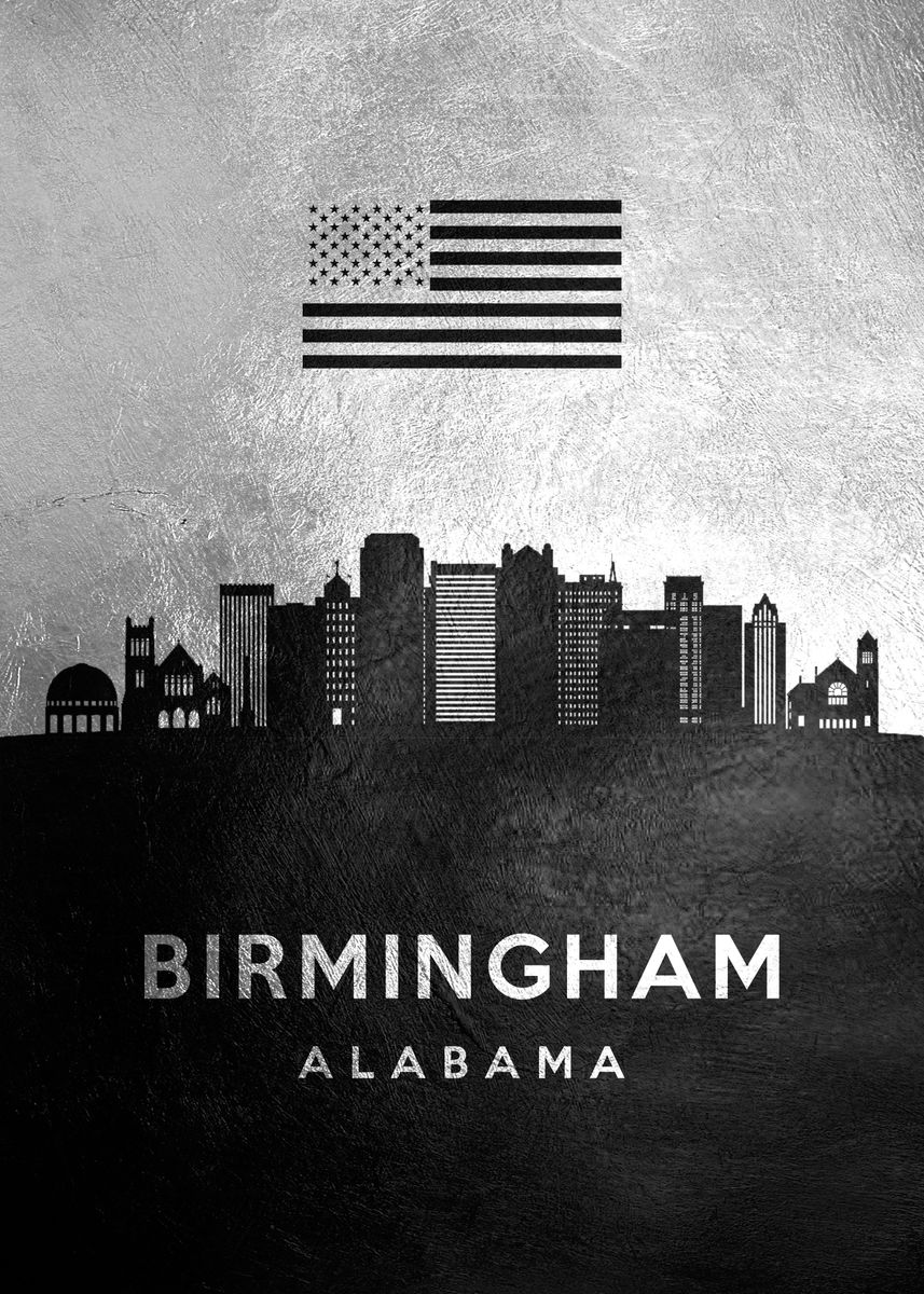 'Birmingham Alabama Skyline' Poster, picture, metal print, paint by ...