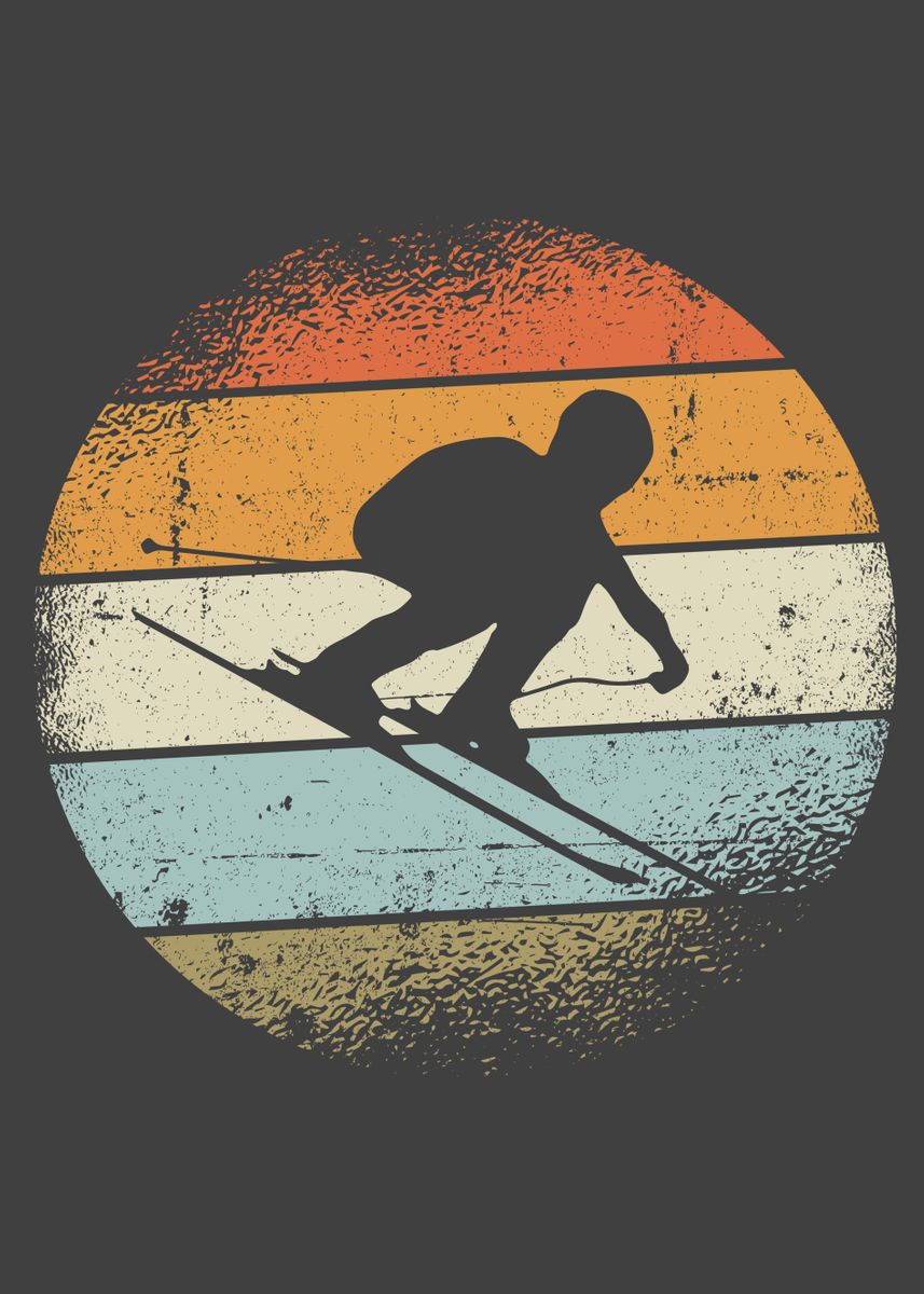 'Ski Retro Design' Poster, picture, metal print, paint by schmugo ...