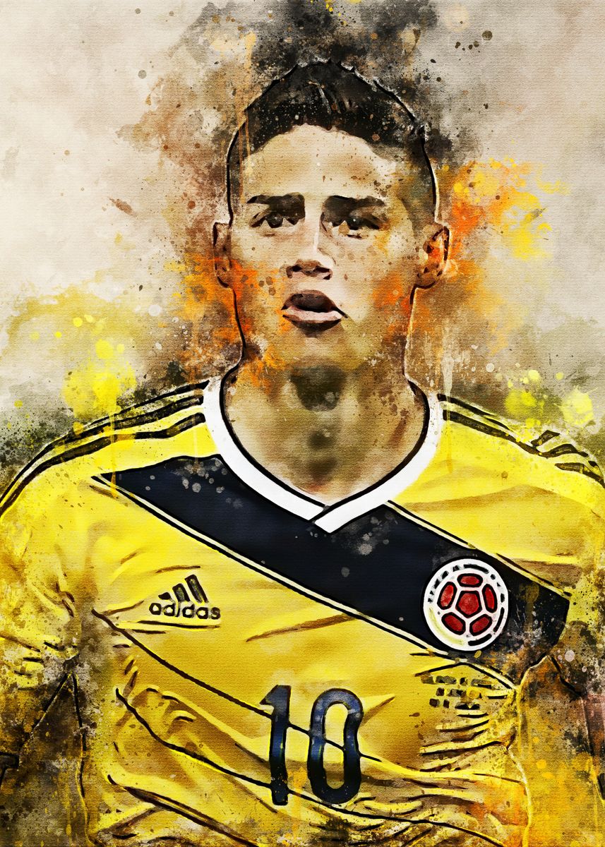 'James Rodriguez' Poster, picture, metal print, paint by Franklin Ruben ...