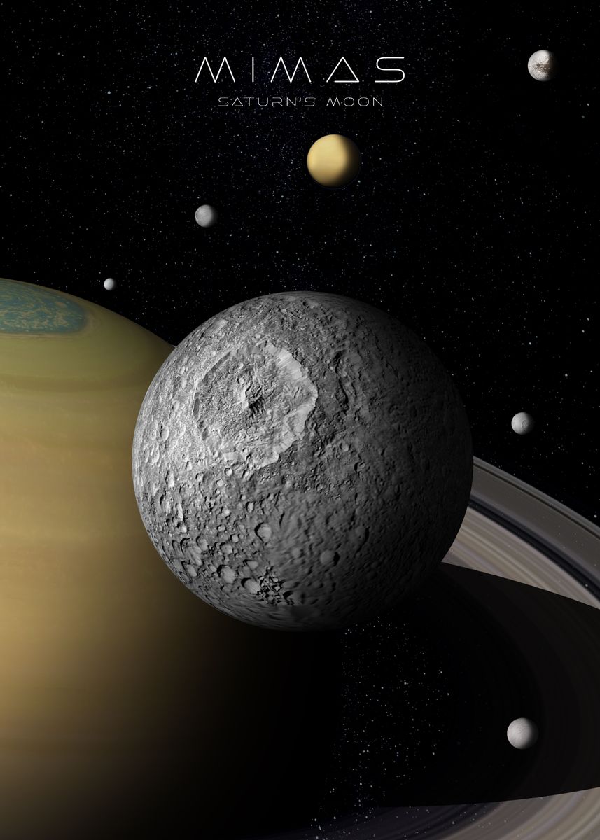 'Mimas' Poster, picture, metal print, paint by MyDigitalMind | Displate