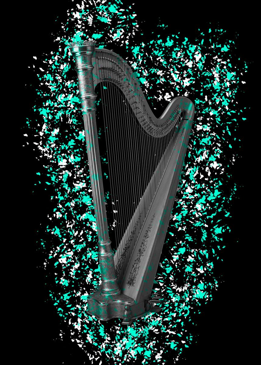 'harp' Poster, picture, metal print, paint by Lazy Man | Displate