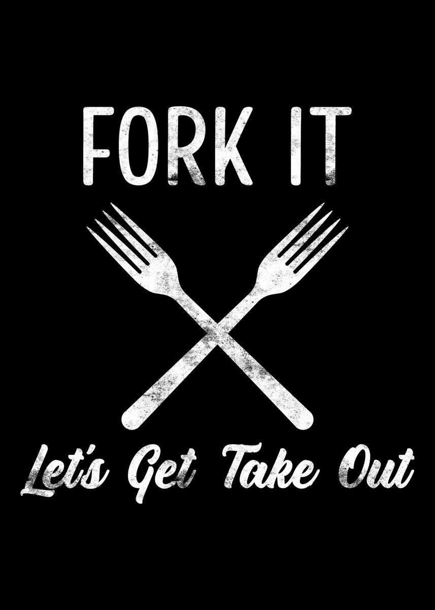 'Fork it' Poster, picture, metal print, paint by Juliana RW | Displate
