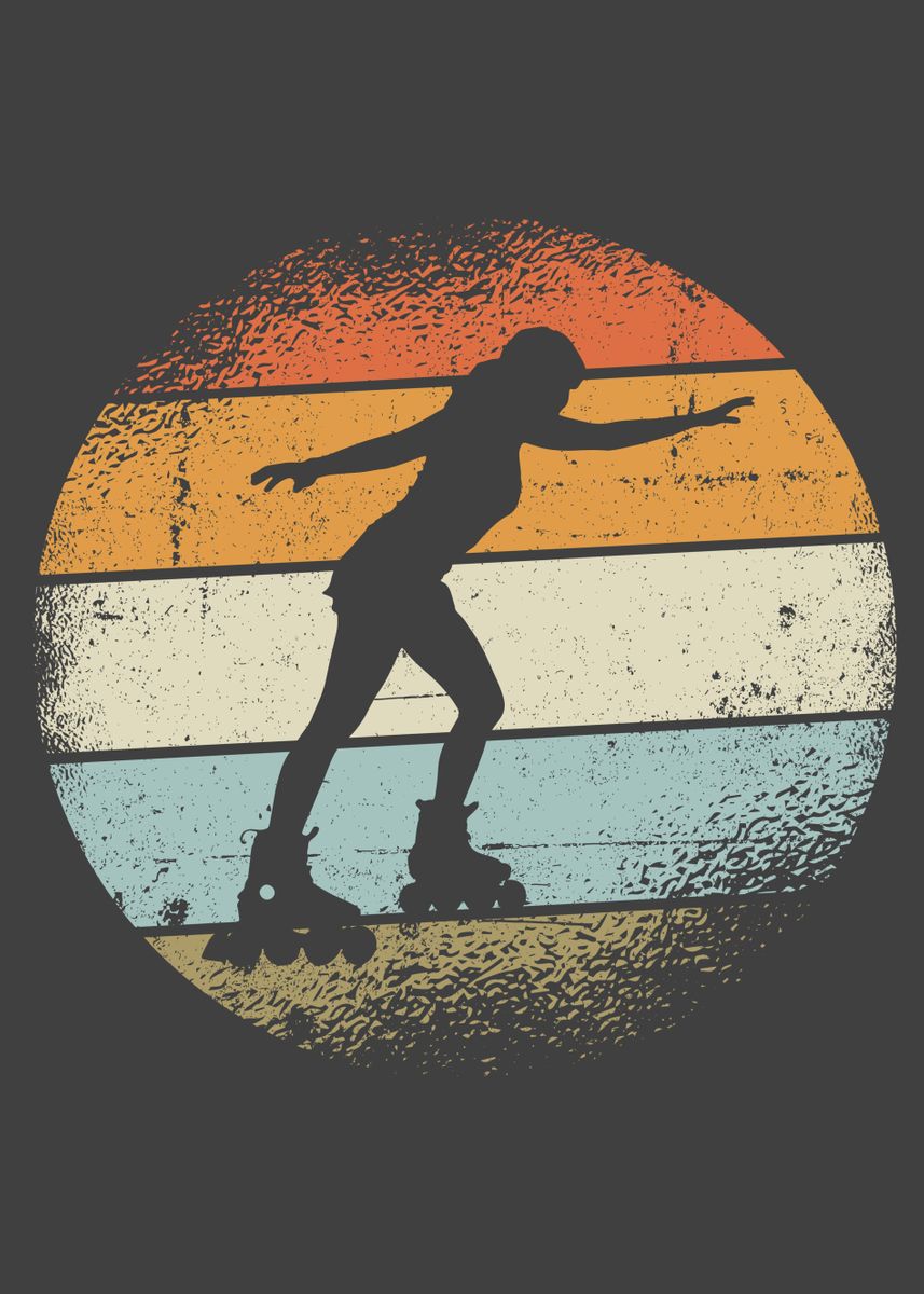 'Inline Skating' Poster, picture, metal print, paint by schmugo | Displate