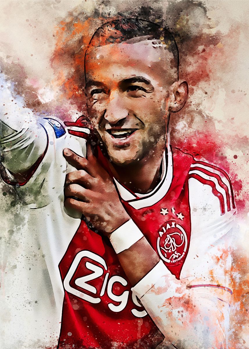 'Hakim Ziyech' Poster, picture, metal print, paint by Franklin Ruben ...