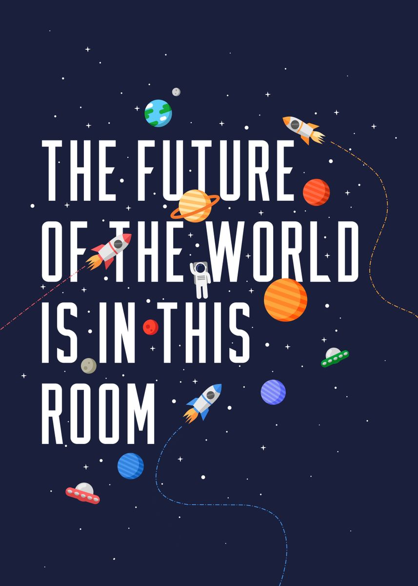 'space kids motivation room' Poster, picture, metal print, paint by ...