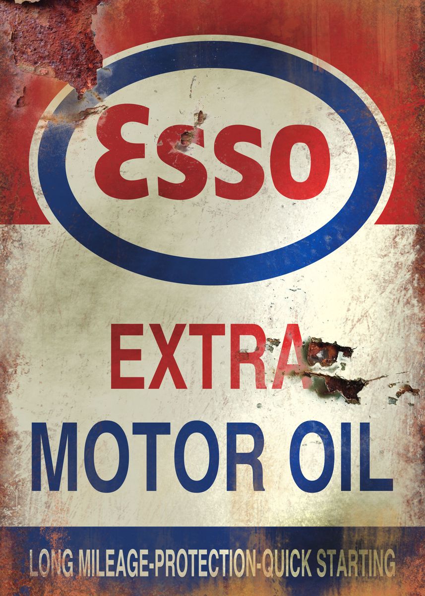 'Esso Vintage Sign 1' Poster, picture, metal print, paint by Manuel ...