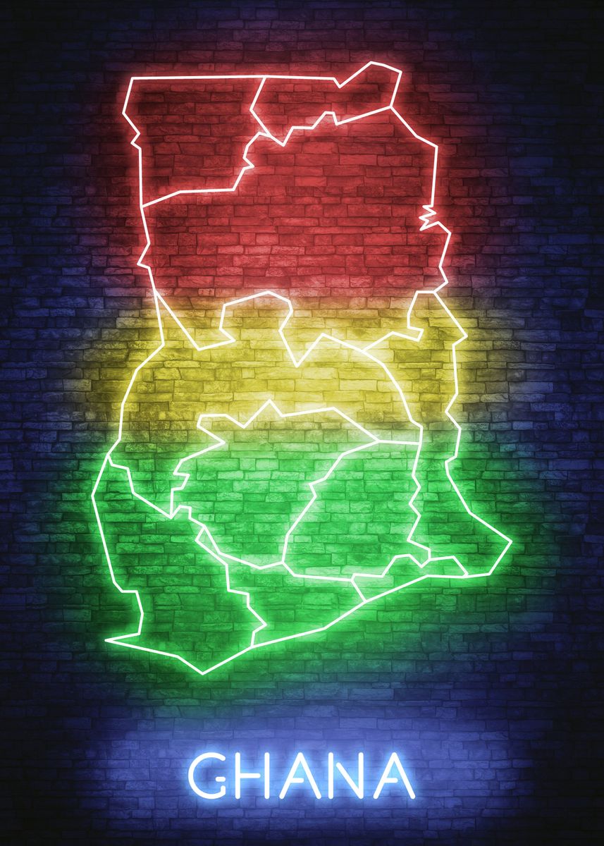 'ghana Accra' Poster, picture, metal print, paint by SplashDesign ...