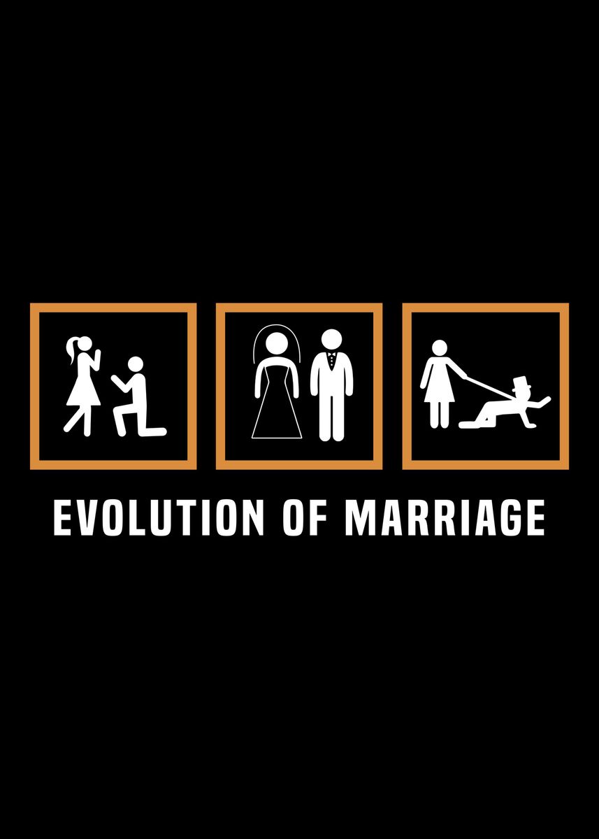'Evolution of Marriage' Poster, picture, metal print, paint by ...