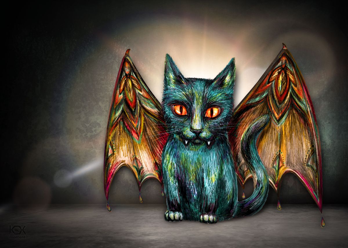 'vampire kitten' Poster by Julia kexmoment Gundlach | Displate