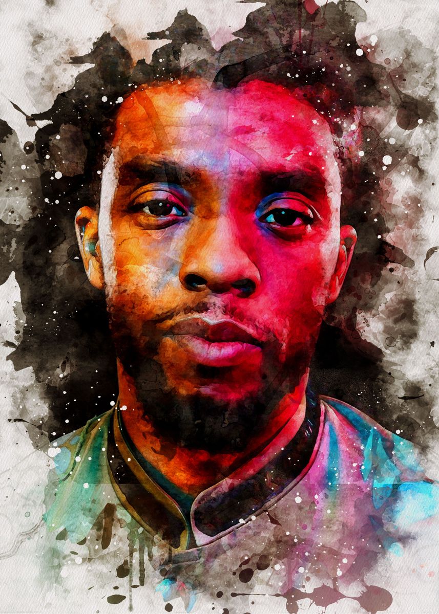 'Chadwick Boseman' Poster, picture, metal print, paint by KiaraPfeffer ...