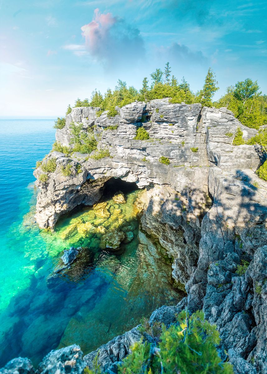 'The Grotto' Poster, picture, metal print, paint by Salman | Displate