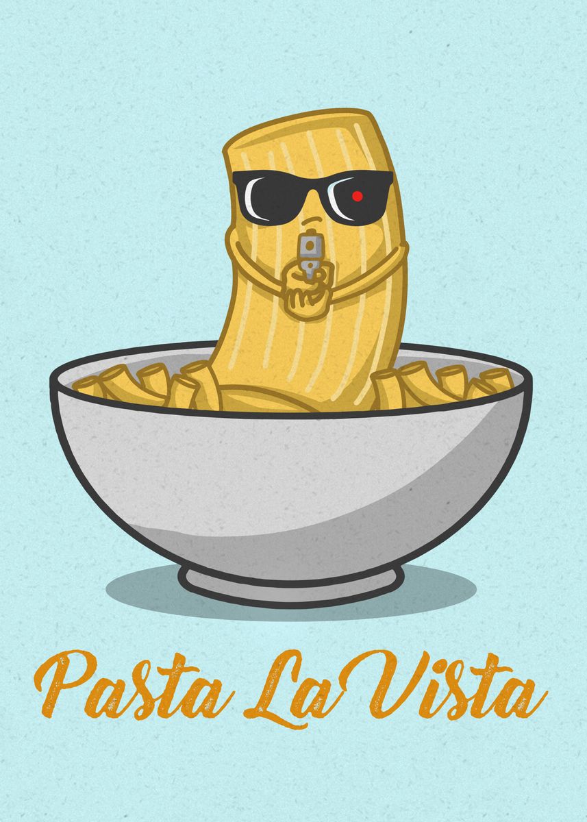 'Funny Pasta Poster' Poster, picture, metal print, paint by Giovanni ...