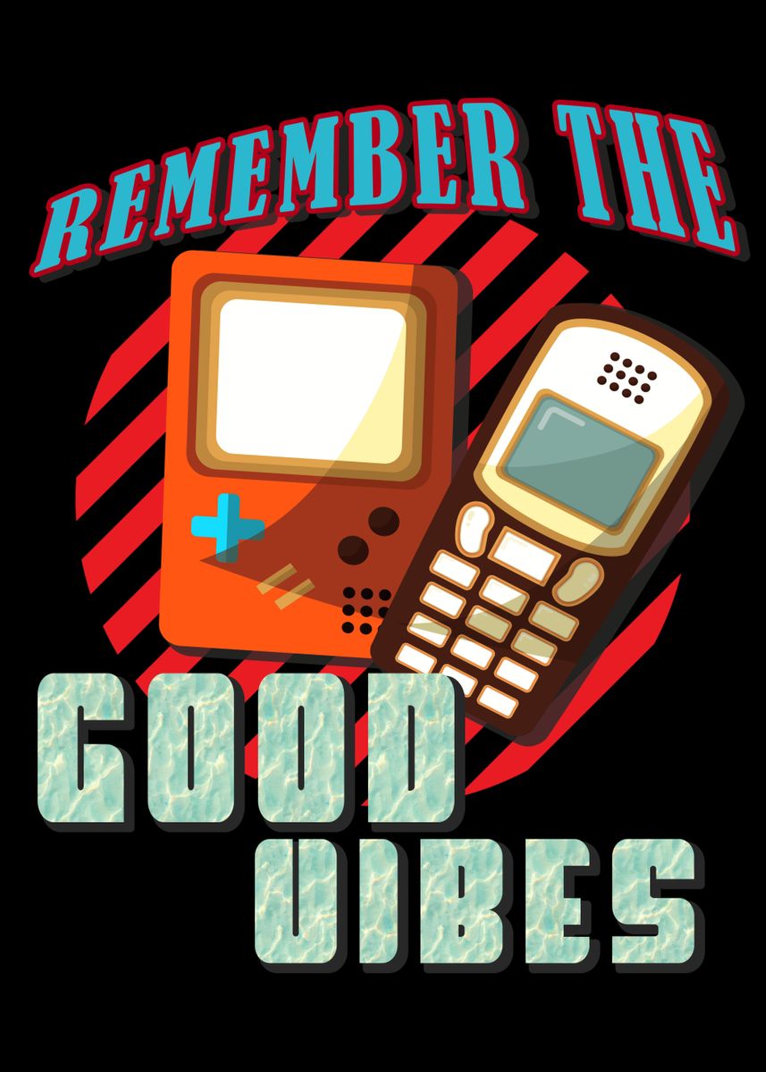 '90s Retro Vintage Tech' Poster, picture, metal print, paint by Foxxy ...