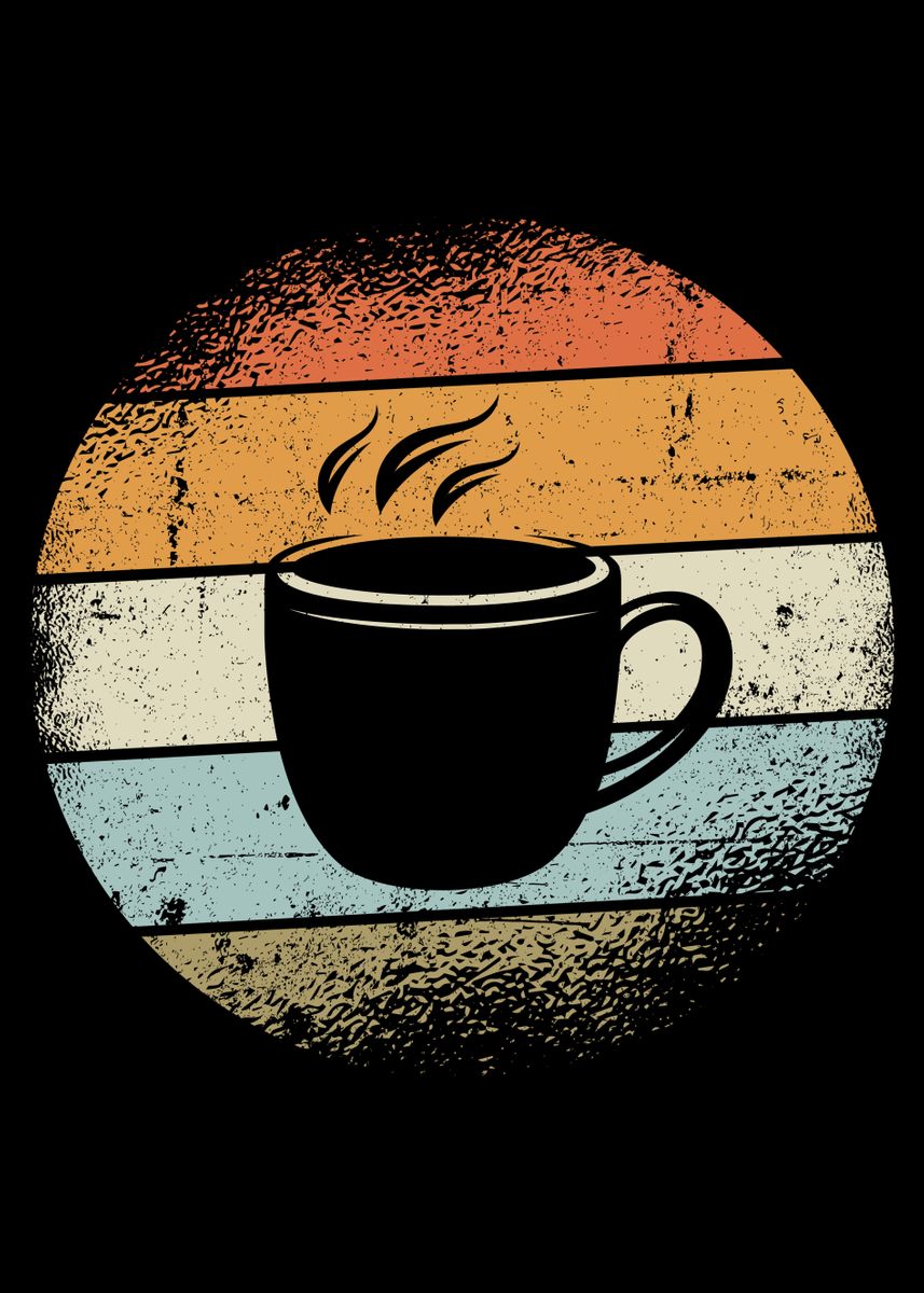 'Coffee Sunset' Poster, picture, metal print, paint by schmugo | Displate