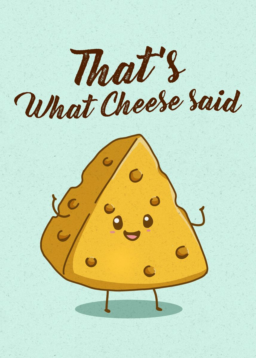 'Funny Cheese Poster' Poster, picture, metal print, paint by Giovanni ...