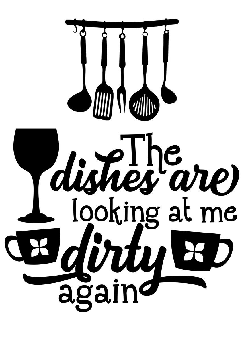 'Dirty Dishes' Poster, picture, metal print, paint by Juliana RW | Displate