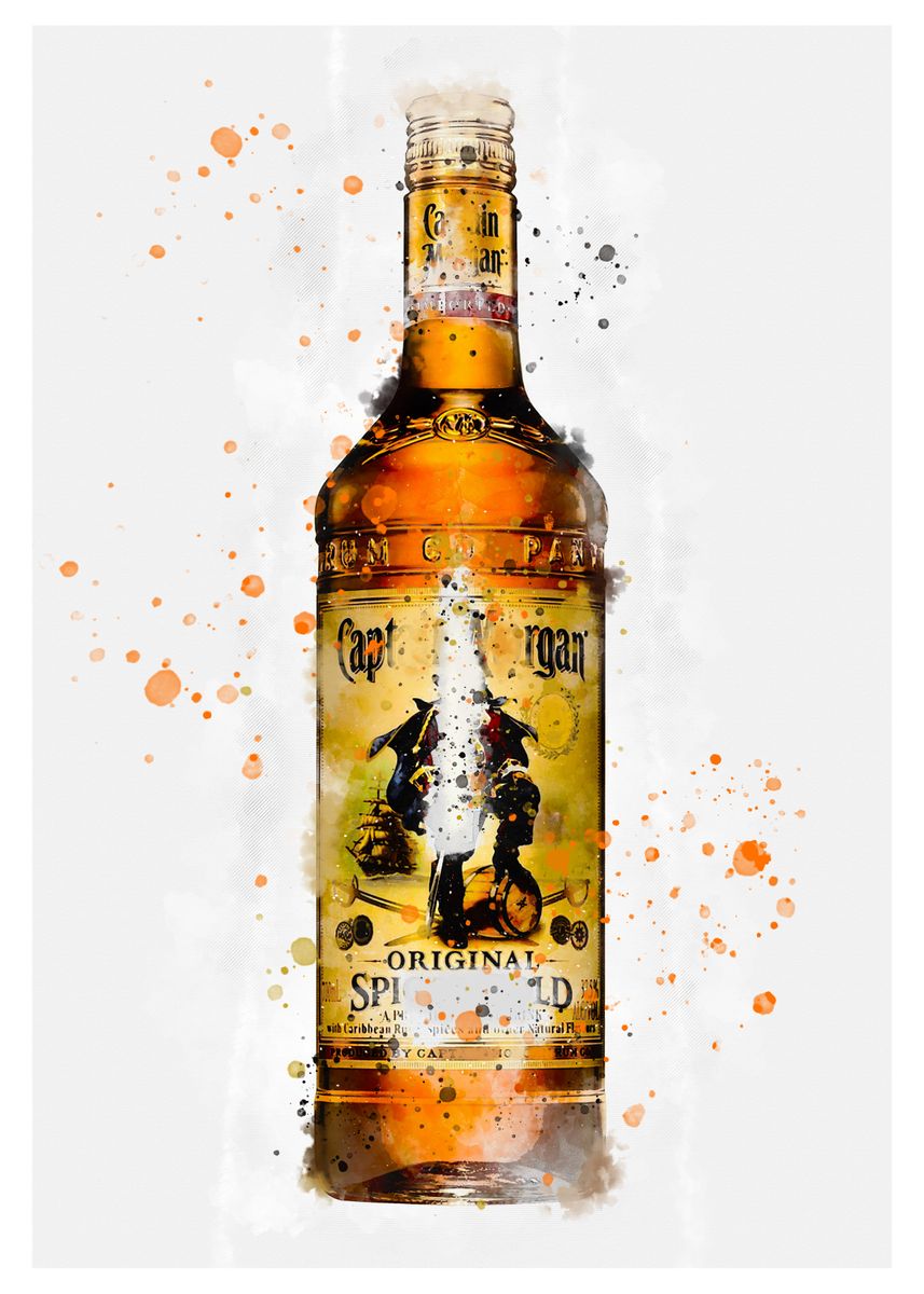 'Captain Morgans Inked art' Poster, picture, metal print, paint by ...