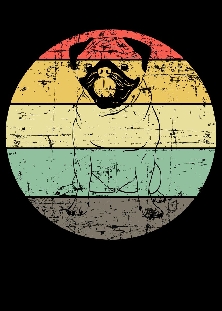'Dog Breed Pugs Paws Animal' Poster by Roland Andres | Displate