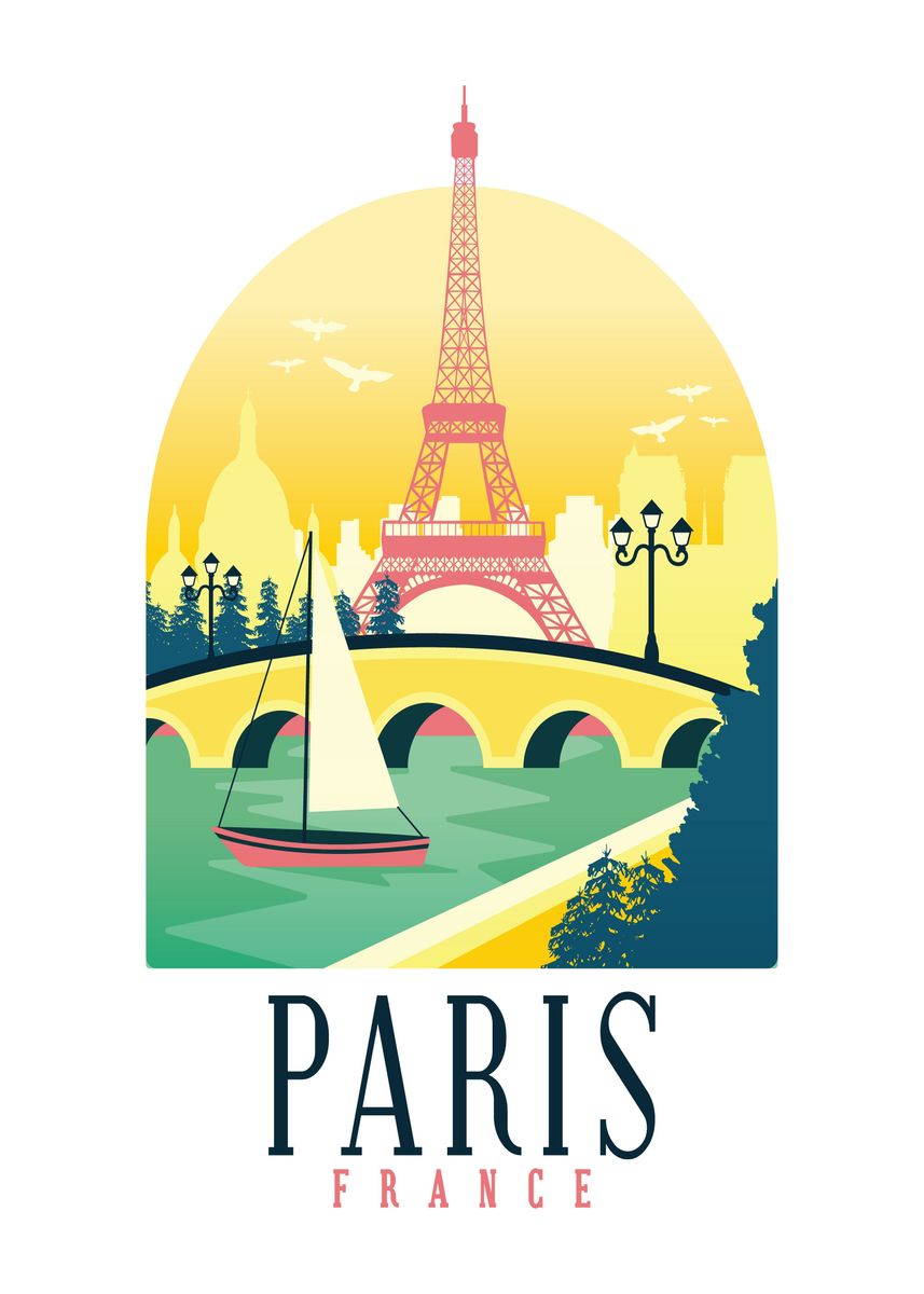 'PARIS FRANCE SKYLINE ' Poster by Tim Hinz | Displate