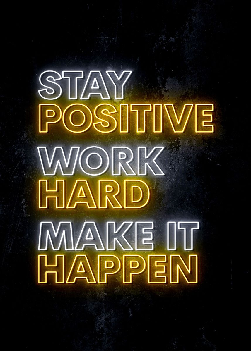 'Work Hard' Poster, picture, metal print, paint by IMR Designs | Displate