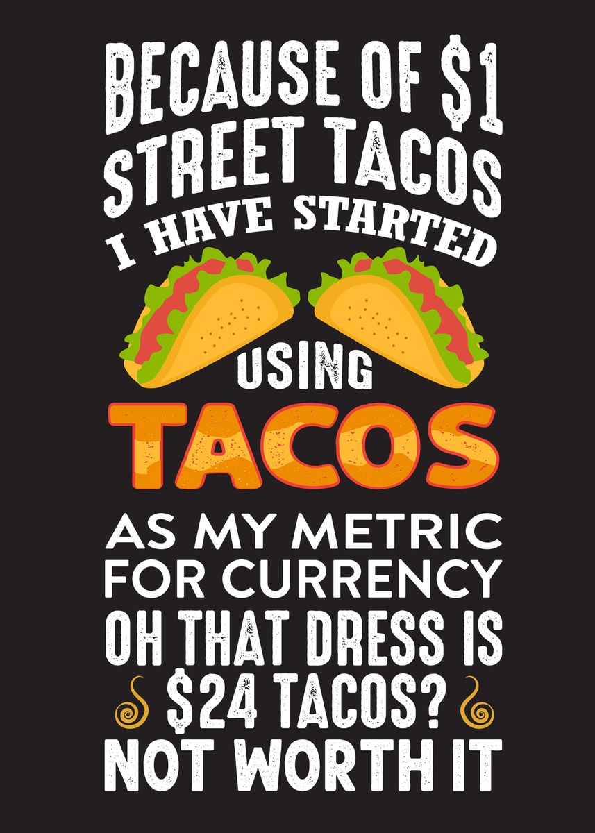 'Street Tacos' Poster, picture, metal print, paint by Beone Digital ...