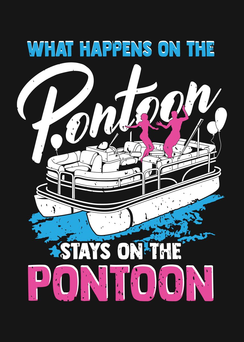 'Pontoon Party Boat Design ' Poster, picture, metal print, paint by ...