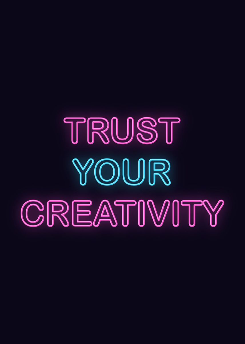 'Neon Motivation Quote' Poster, picture, metal print, paint by Rizalul ...