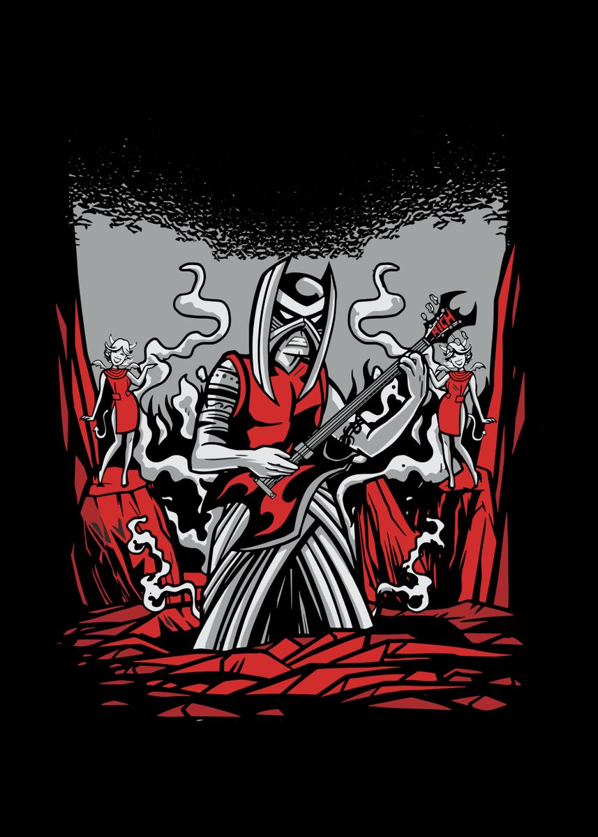 'Demonic Metal Guitar' Poster, picture, metal print, paint by ...