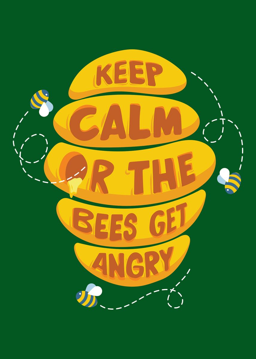 'Keep Calm Beekeeper' Poster, picture, metal print, paint by ...