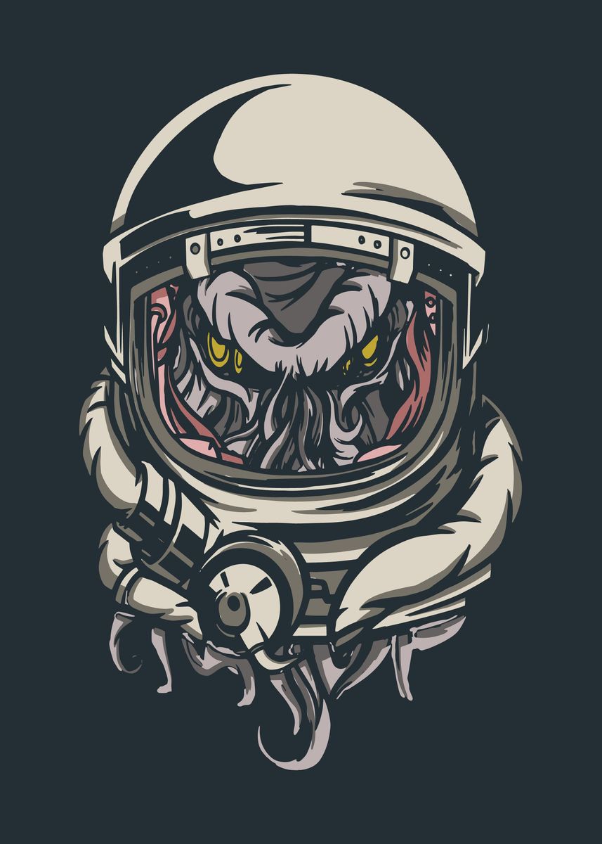 'SPACE CTHULHU' Poster, picture, metal print, paint by Tim Hinz | Displate