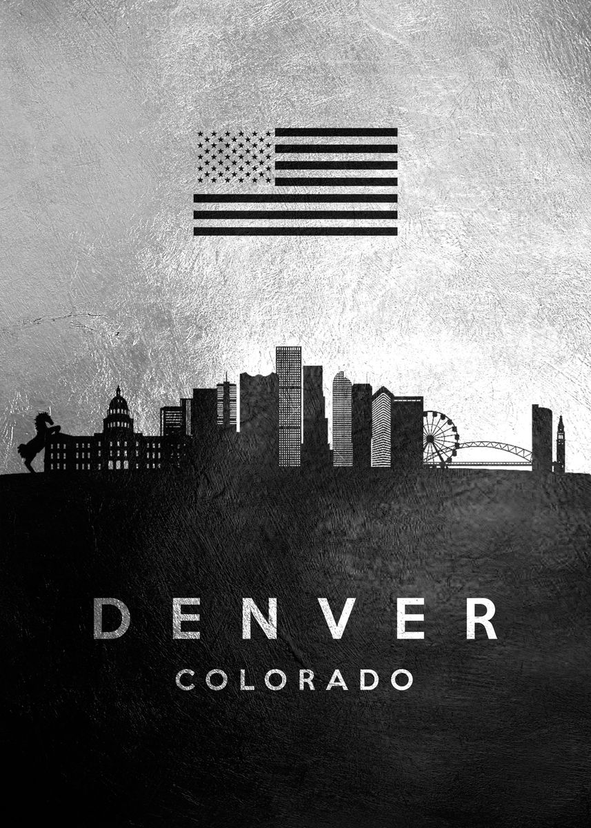 'Denver Colorado Skyline' Poster by ABConcepts | Displate