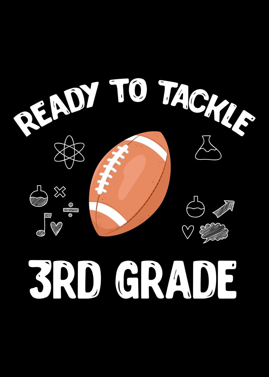 'Football 3rd Grade' Poster, picture, metal print, paint by Cooldruck ...