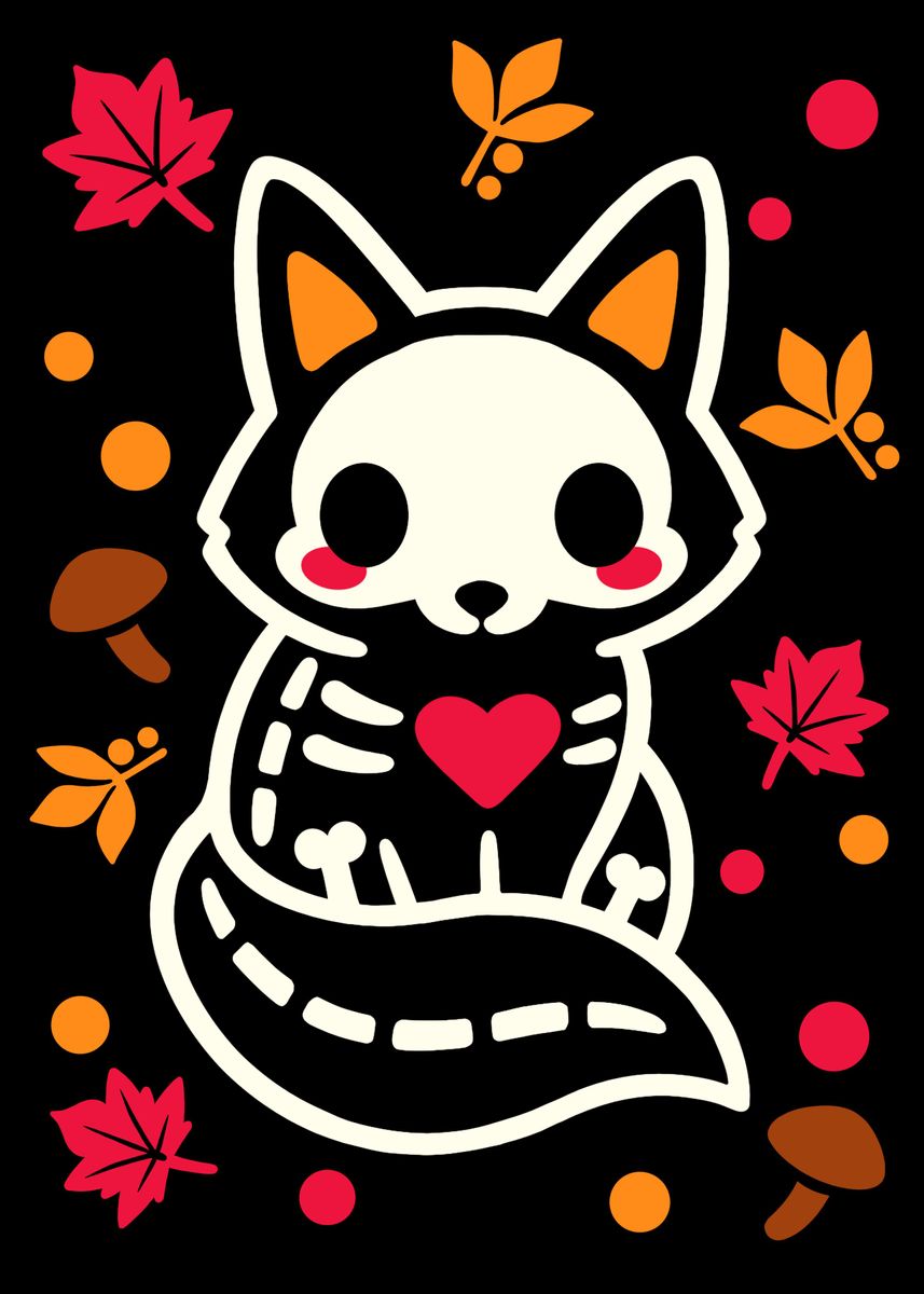 'Fox skeleton' Poster, picture, metal print, paint by NemiMakeit Fadda ...