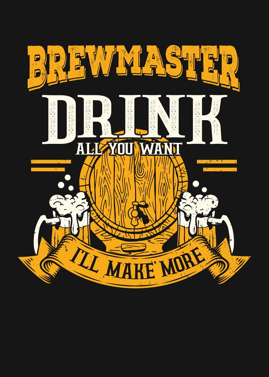 'Homebrewing Brewmaster' Poster, picture, metal print, paint by Marcel ...