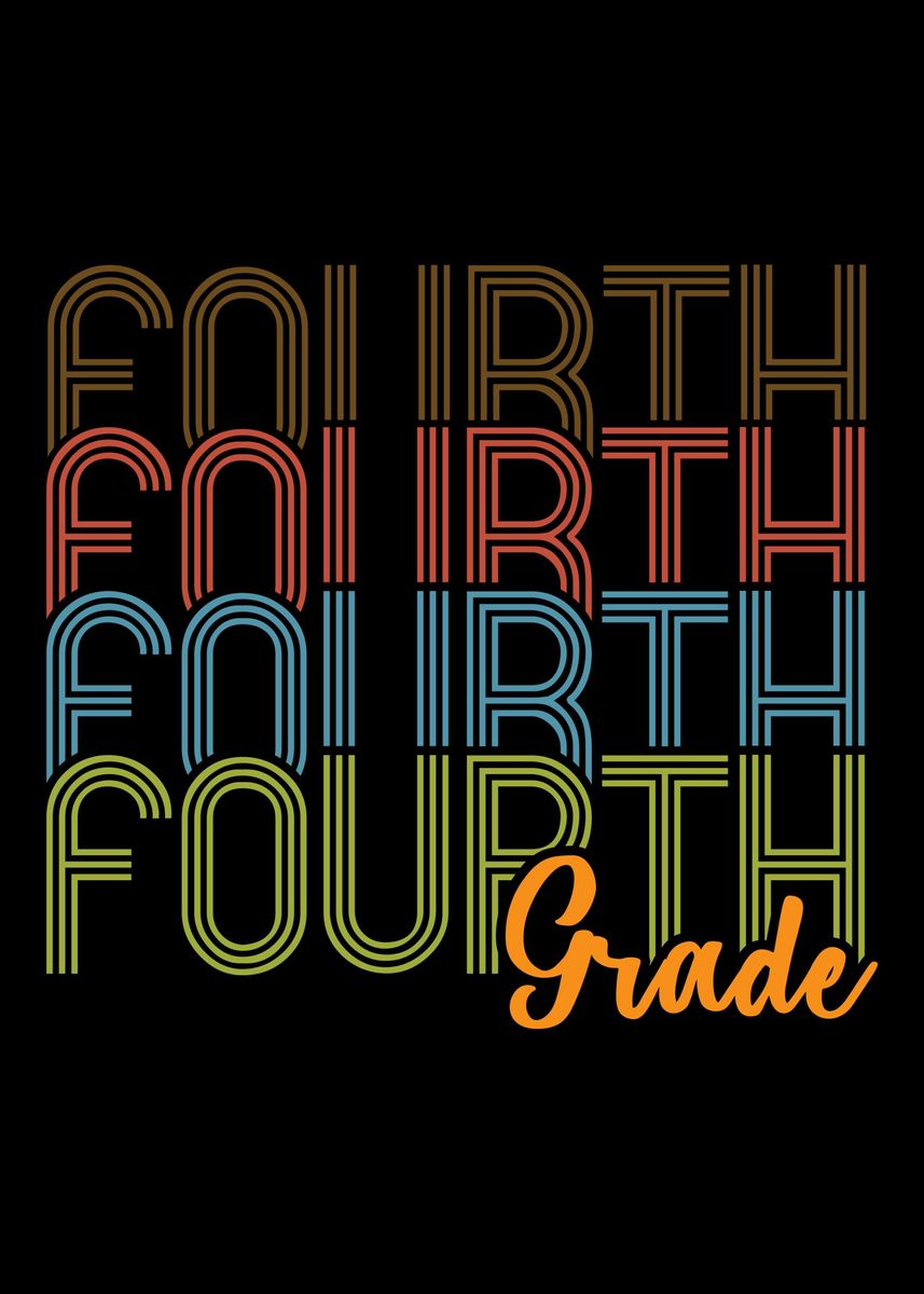 '4th Grade Retro' Poster by Cooldruck | Displate