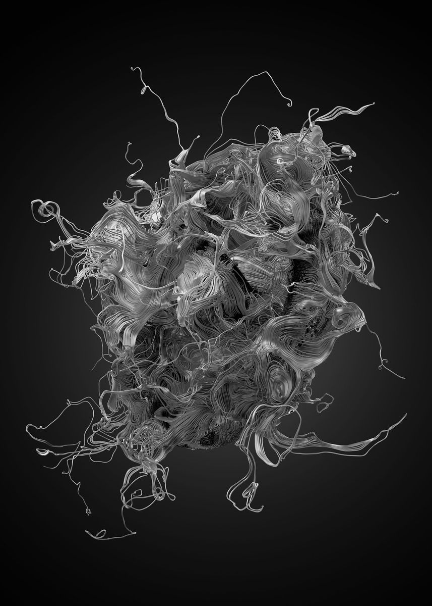 'Chaotic Lines Art 32 BW' Poster by Chaotic Lines | Displate