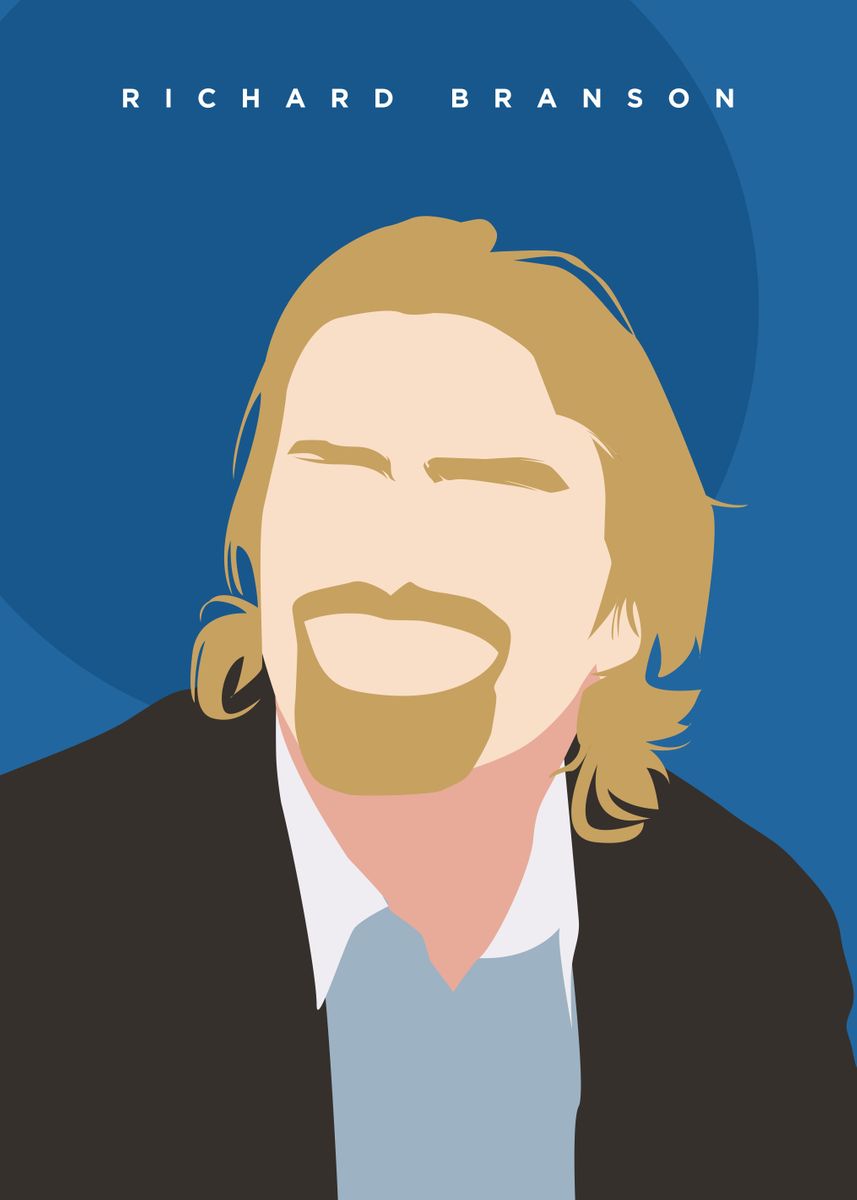 'Richard Branson' Poster, picture, metal print, paint by Bestselling ...