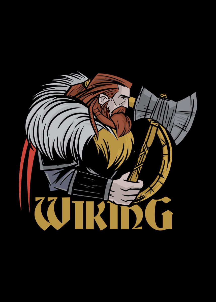 'Viking Ax Nordic' Poster, picture, metal print, paint by ...