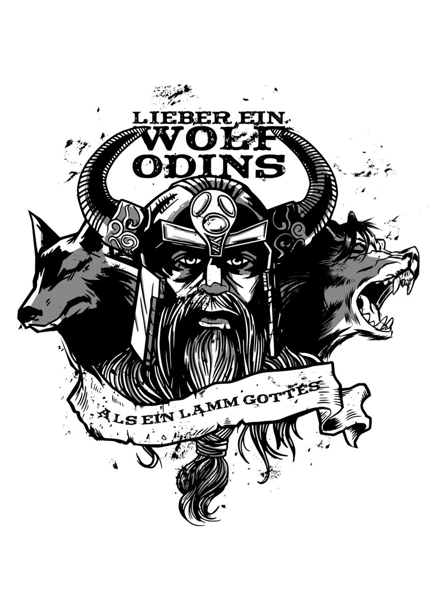 'Vikings Wolf Odins' Poster, picture, metal print, paint by ...