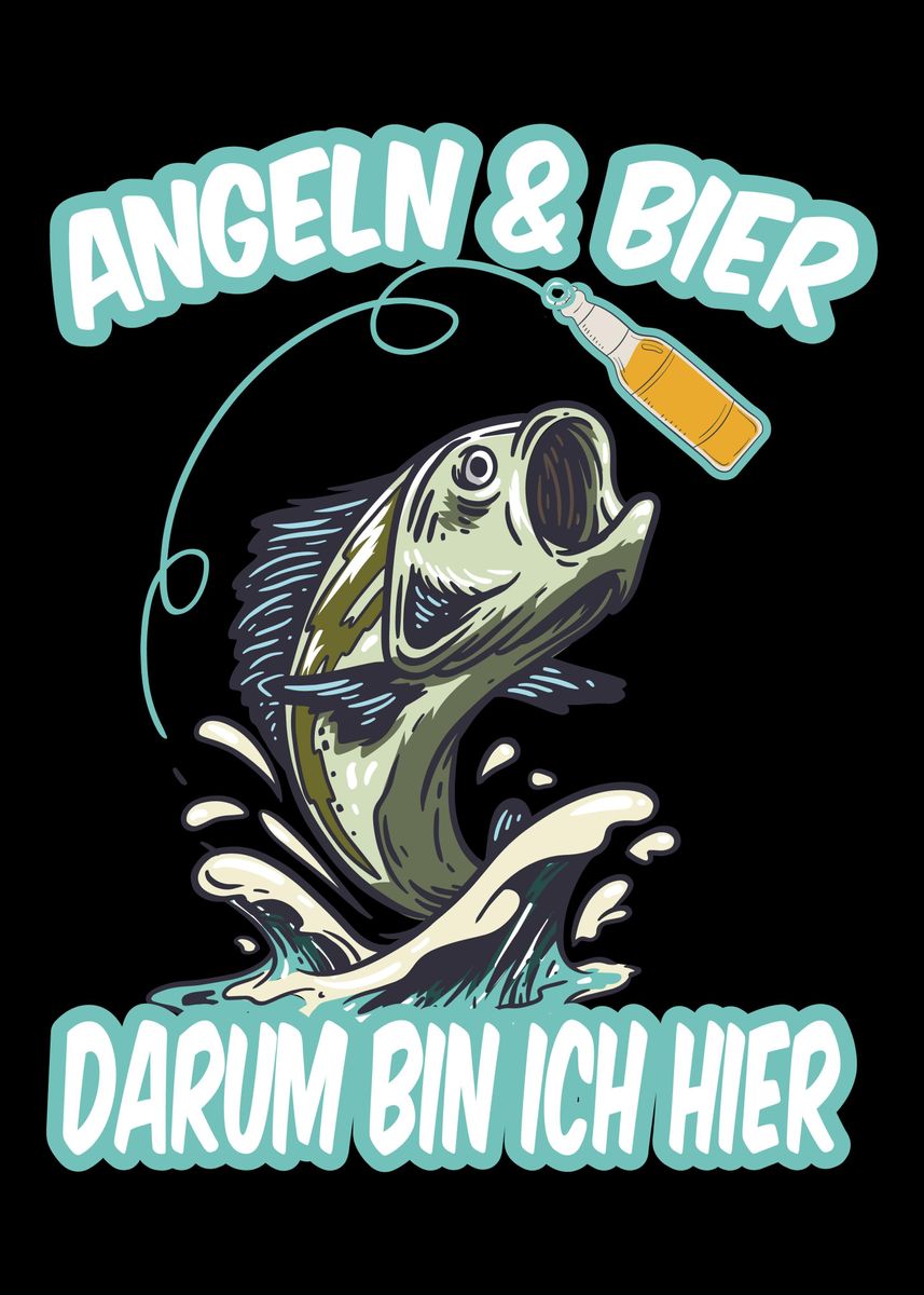 'Funny fishing and beer th' Poster by Bombdesign | Displate