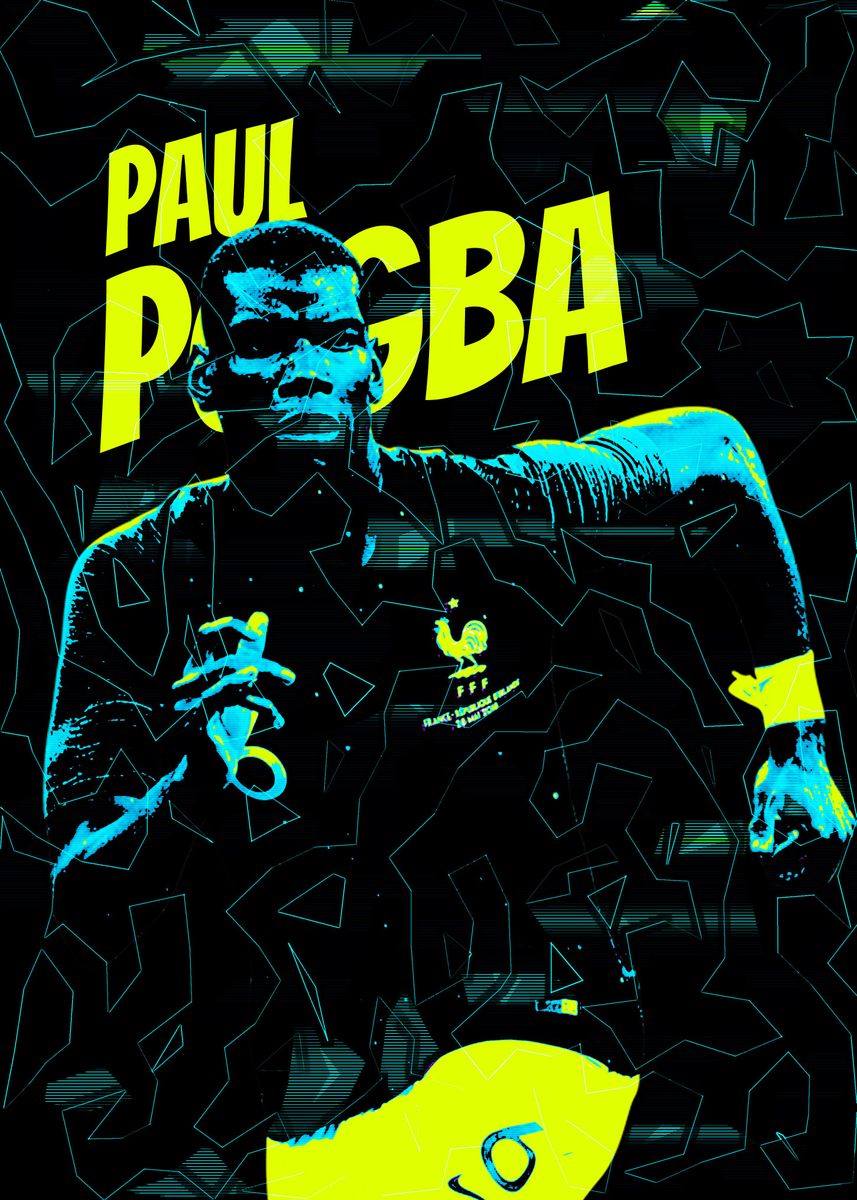 'Paul Pogba 80s Poster' Poster, picture, metal print, paint by Ahmad ...